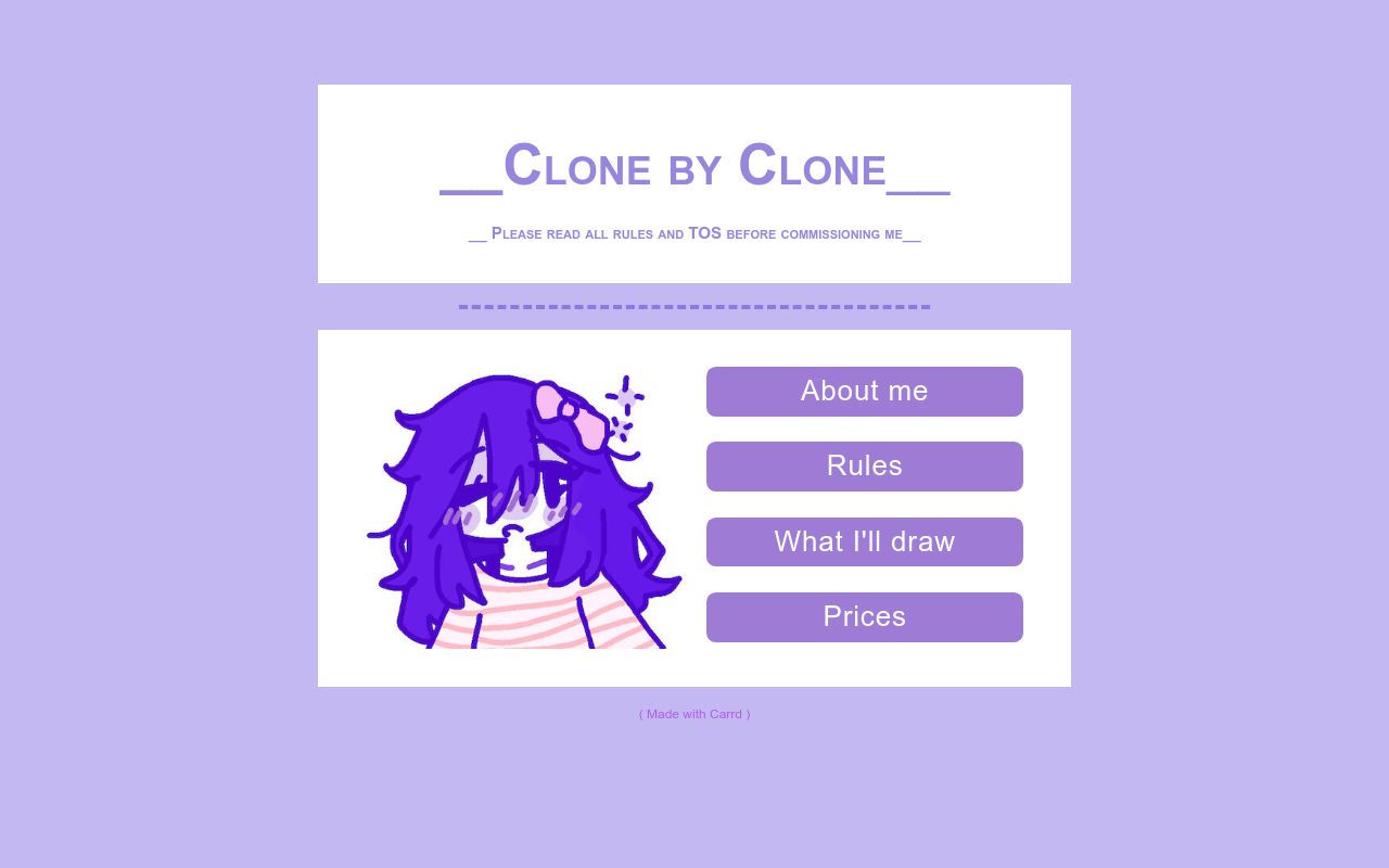 My commission card